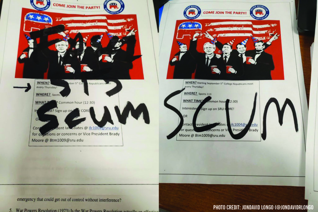 Two College Republicans posters found vandalized - The Rocket